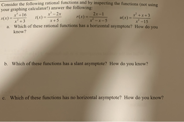 Solved Consider the following rational functions and by | Chegg.com