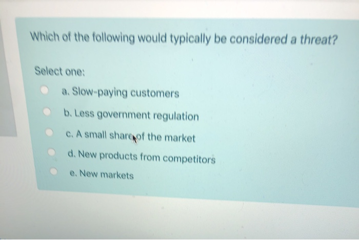 Solved Which of the following would typically be considered | Chegg.com