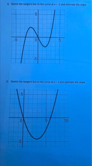 Solved 1) Sketch the tangent line to the curve at x=−2 and | Chegg.com Solved 1) Sketch the tangent line to the curve at x=−2 and | Chegg.com