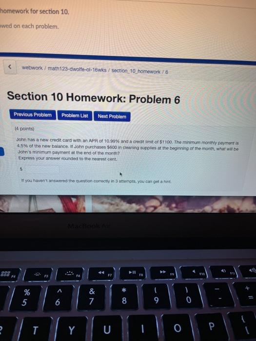 Solved Section 10 Homework: Problem 6 Homework Section 10 | Chegg.com