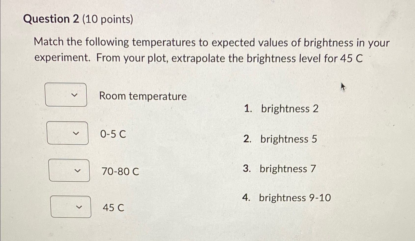 Question 2 (10 points)\\nMatch the following | Chegg.com