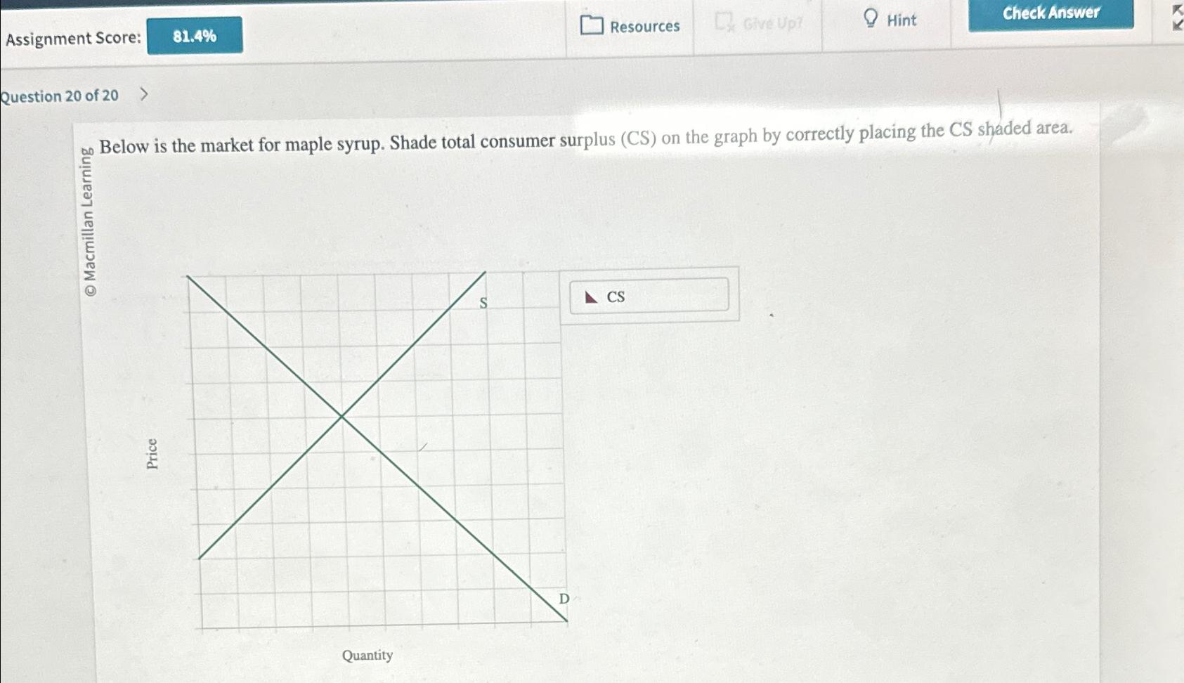 Solved Assignment Score:ResourcesHintQuestion 20 ﻿of 20Below | Chegg.com