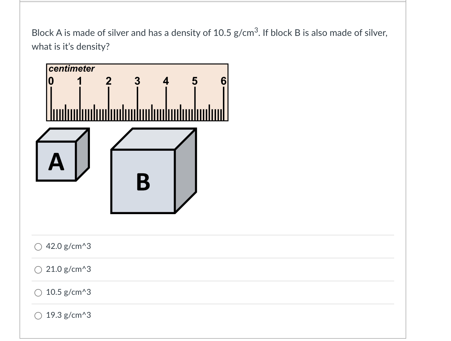 Solved Block A ﻿is made of silver and has a density of | Chegg.com