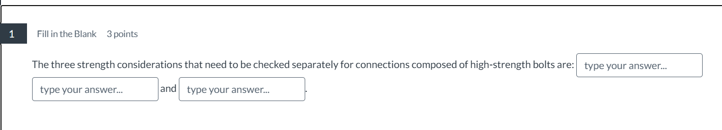 Solved The three strength considerations that need to be | Chegg.com