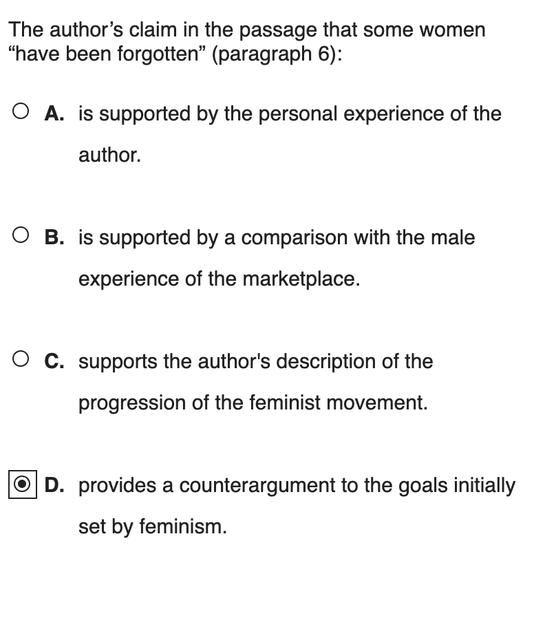 Solved The author's claim in the passage that some | Chegg.com