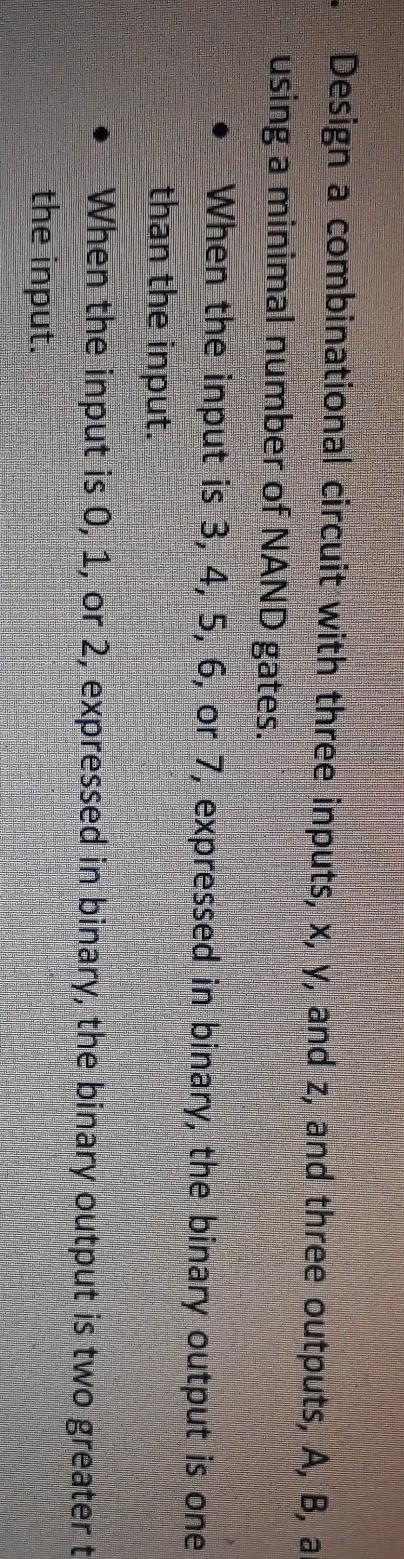 Solved Design a combinational circuit with three inputs, x, | Chegg.com