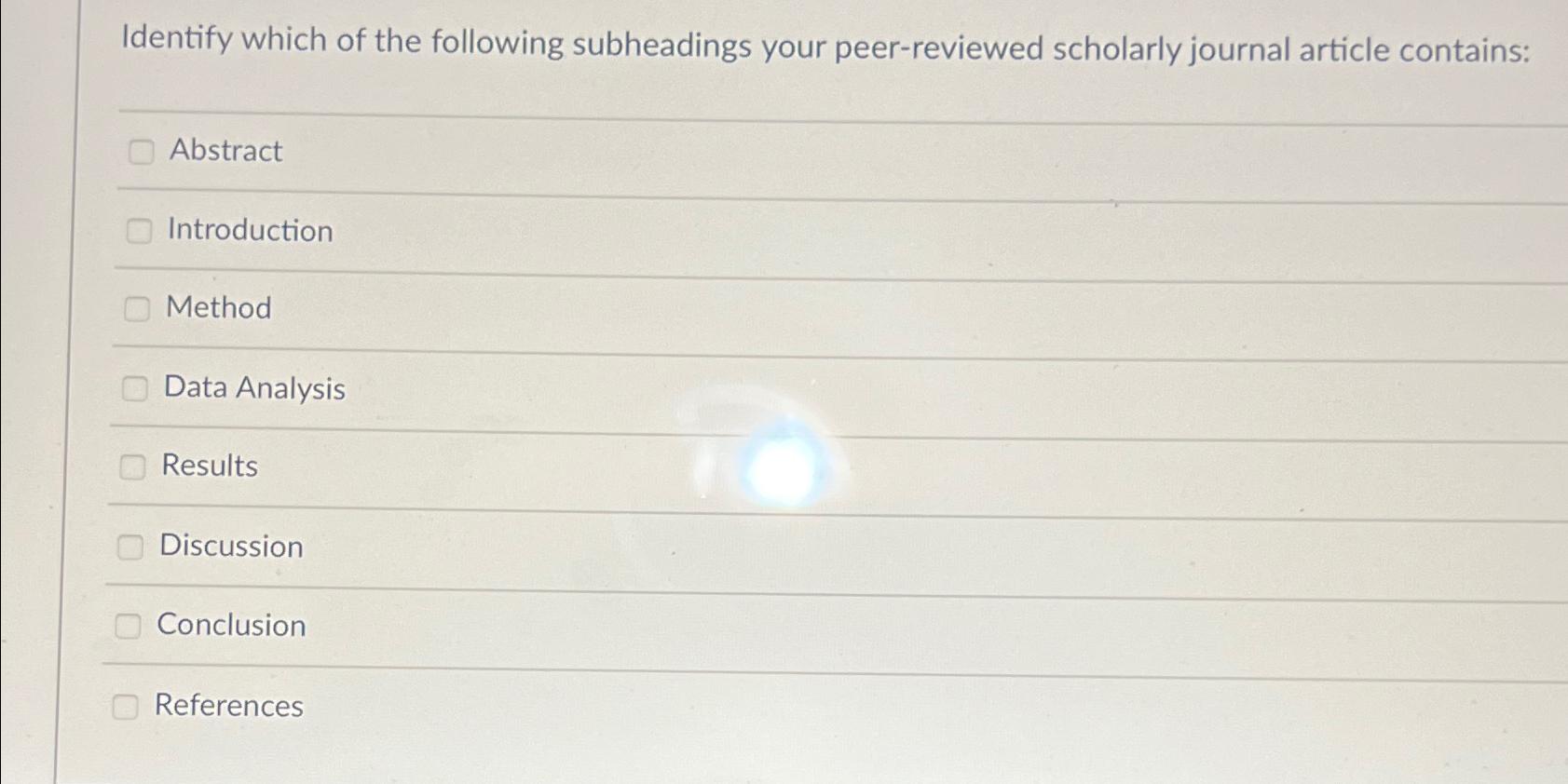 Solved Identify which of the following subheadings your | Chegg.com