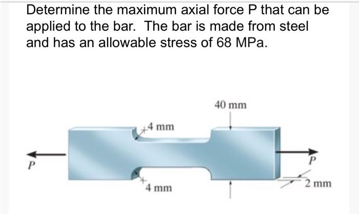 Solved Determine the maximum axial force P that can be | Chegg.com