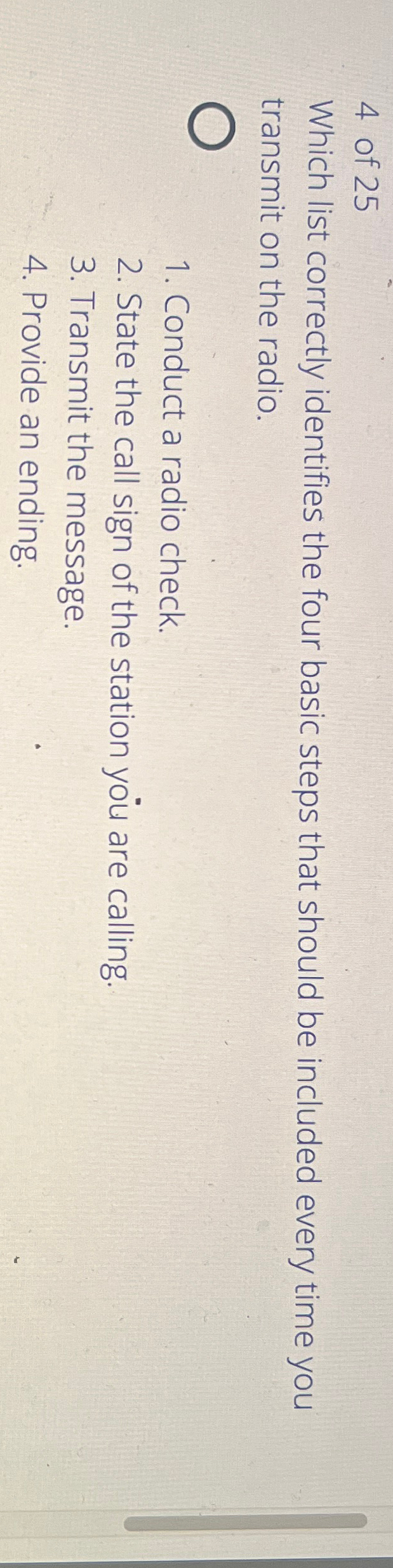 Solved 4 ﻿of 25Which list correctly identifies the four | Chegg.com