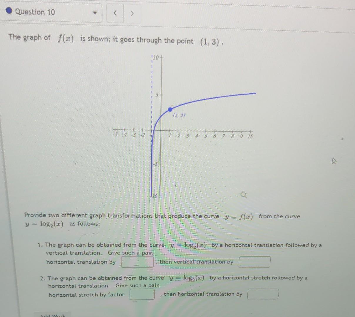 Solved Question 9 The graph shown is a transformation of | Chegg.com