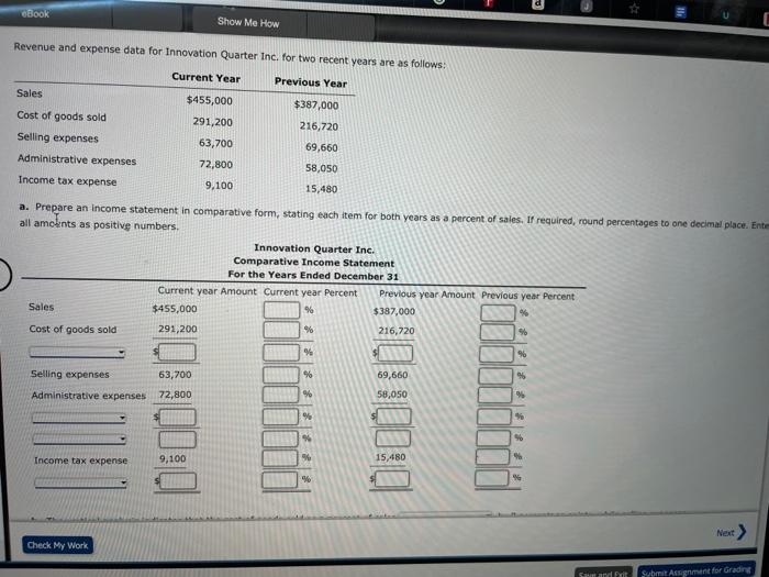 Solved Revenue and expense data for Innovation Quarter inc. | Chegg.com