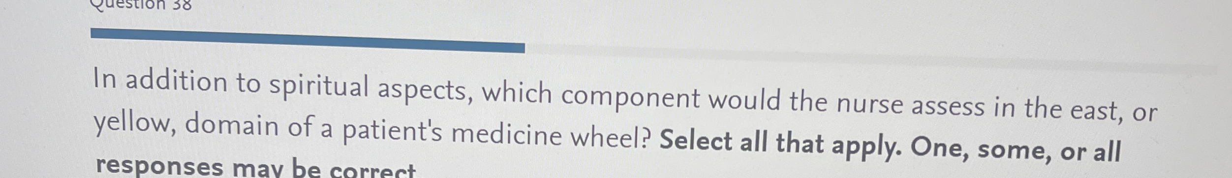 Solved In addition to spiritual aspects, which component | Chegg.com