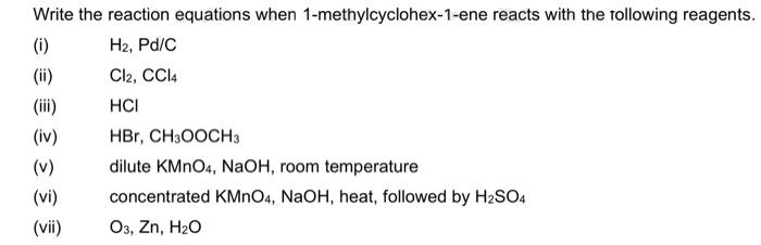 Solved Write the reaction equations when | Chegg.com
