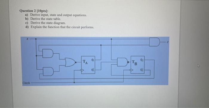 Solved Question 2 [10pts]: a) Derive input, state and output | Chegg.com