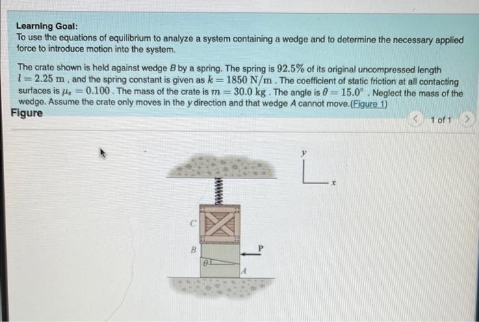 Solved Learning Goal: To use the equations of equilibrium to | Chegg.com
