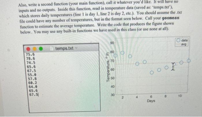 Solved 3. Write a function called geomean with one input and | Chegg.com