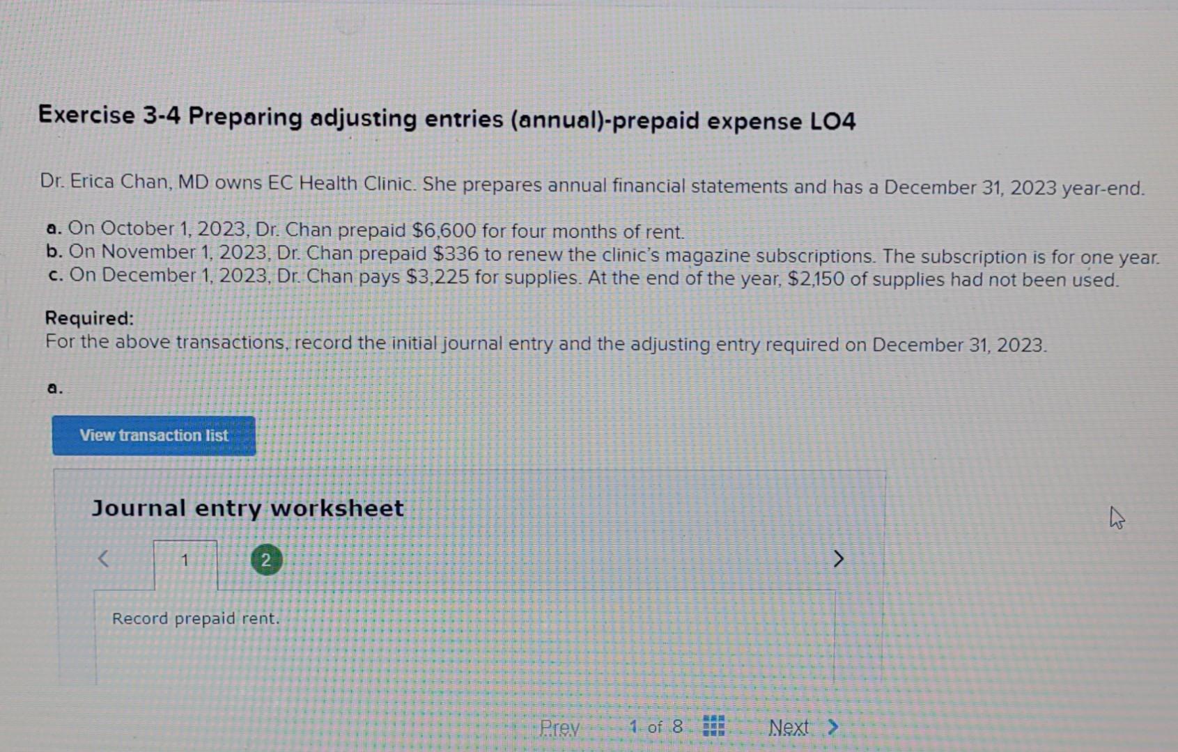 Solved S Exercise 3-4 Preparing adjusting entries | Chegg.com