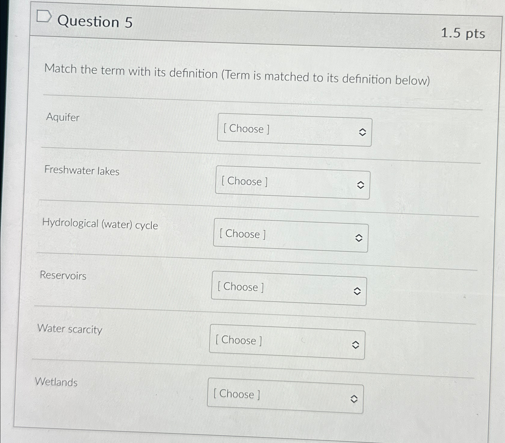 Solved Question 51.5ptsMatch the term with its definition | Chegg.com