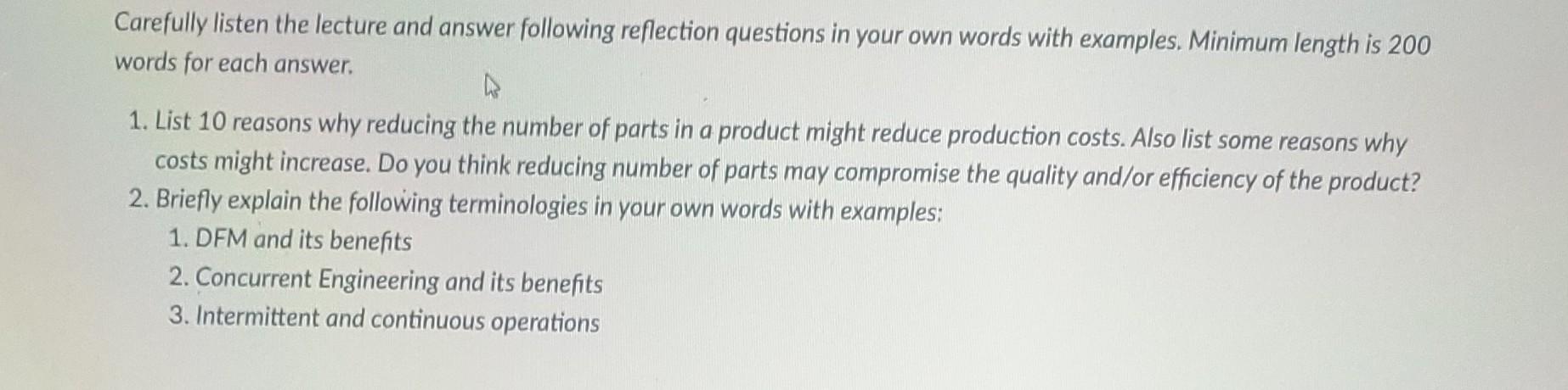 Solved Carefully listen the lecture and answer following | Chegg.com