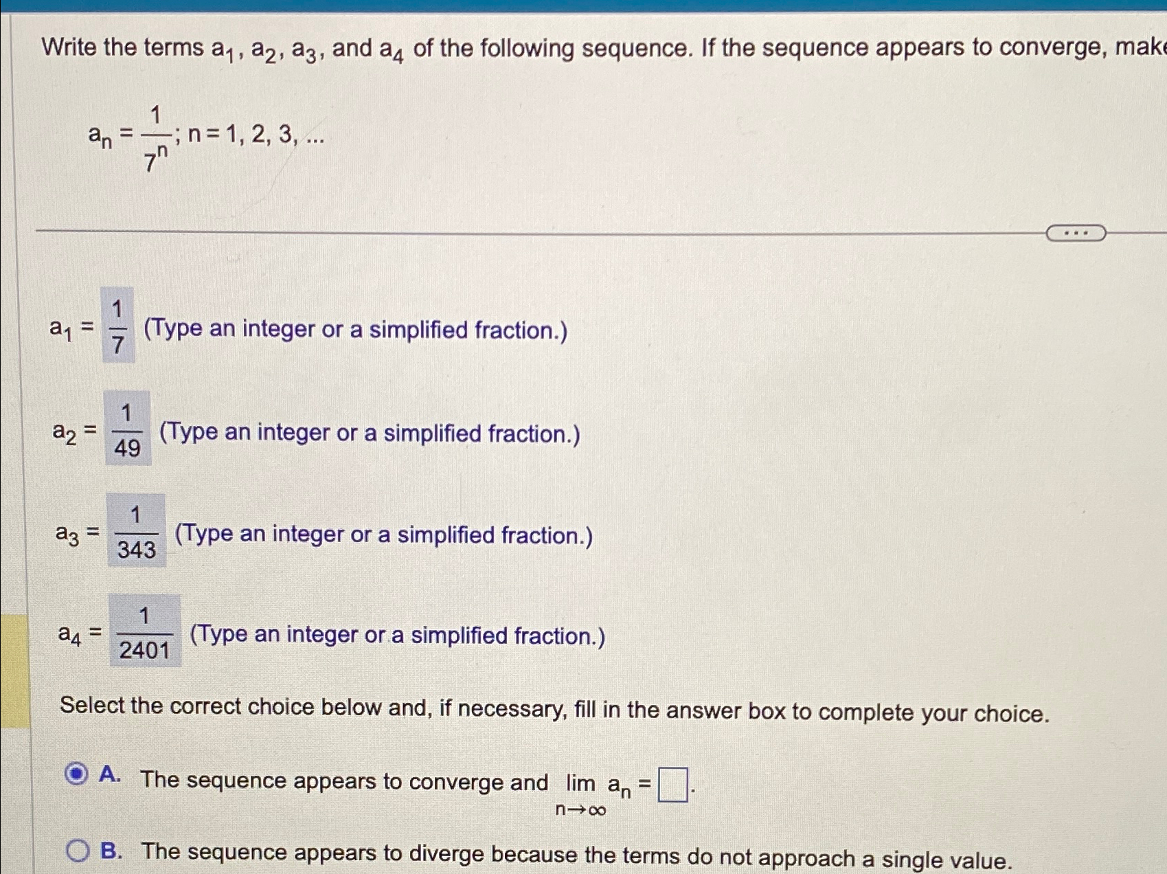 Solved Write the terms a1,a2,a3, ﻿and a4 ﻿of the following | Chegg.com