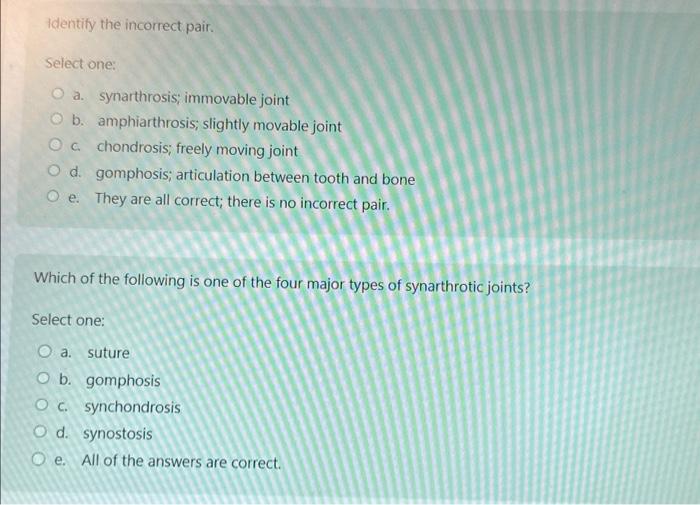 Solved Identify the incorrect pair. Select one: O a. | Chegg.com