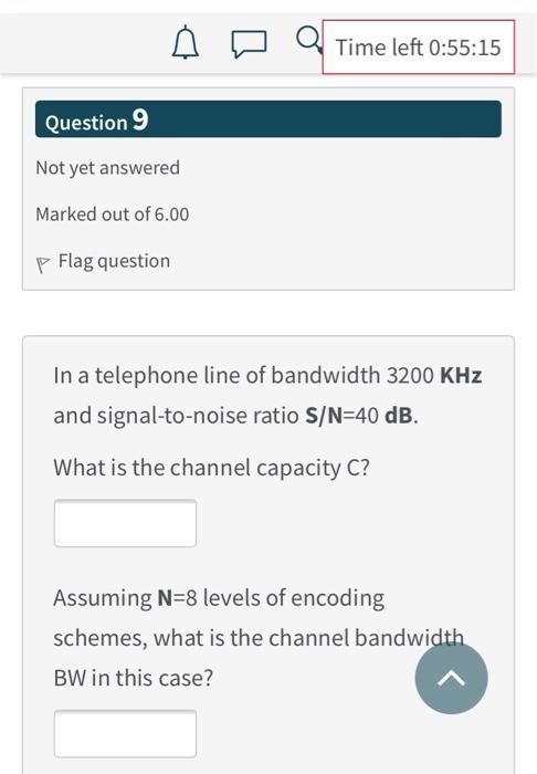 Solved Time left 0:55:15 Question 9 Not yet answered Marked | Chegg.com Solved Time left 0:55:15 Question 9 Not yet answered Marked | Chegg.com