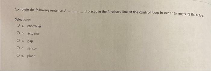 Solved Complete the following sentence: A transfer function | Chegg.com
