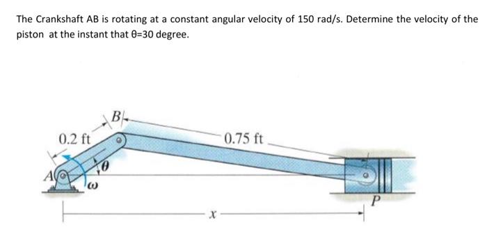 Solved The Crankshaft AB is rotating at a constant angular | Chegg.com