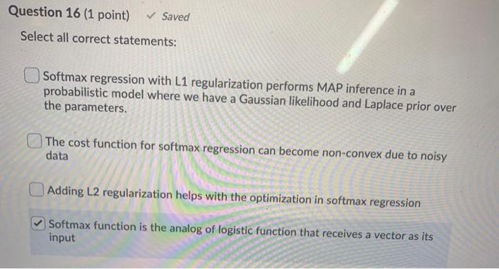 Solved Question 16 (1 point) Saved Select all correct | Chegg.com
