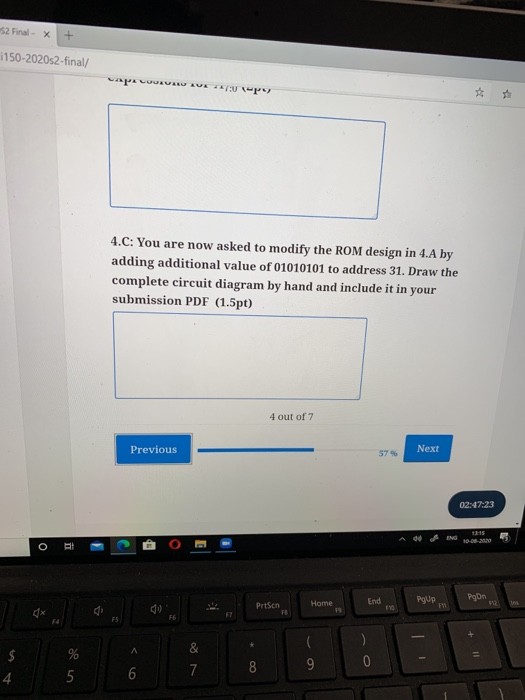 2020s2-final * 4. ROM Design (5pt) 4.A: Given the | Chegg.com