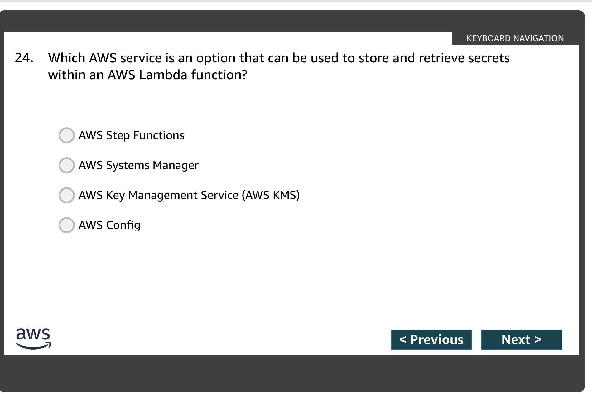 Solved Which AWS service is an option that can be used to | Chegg.com