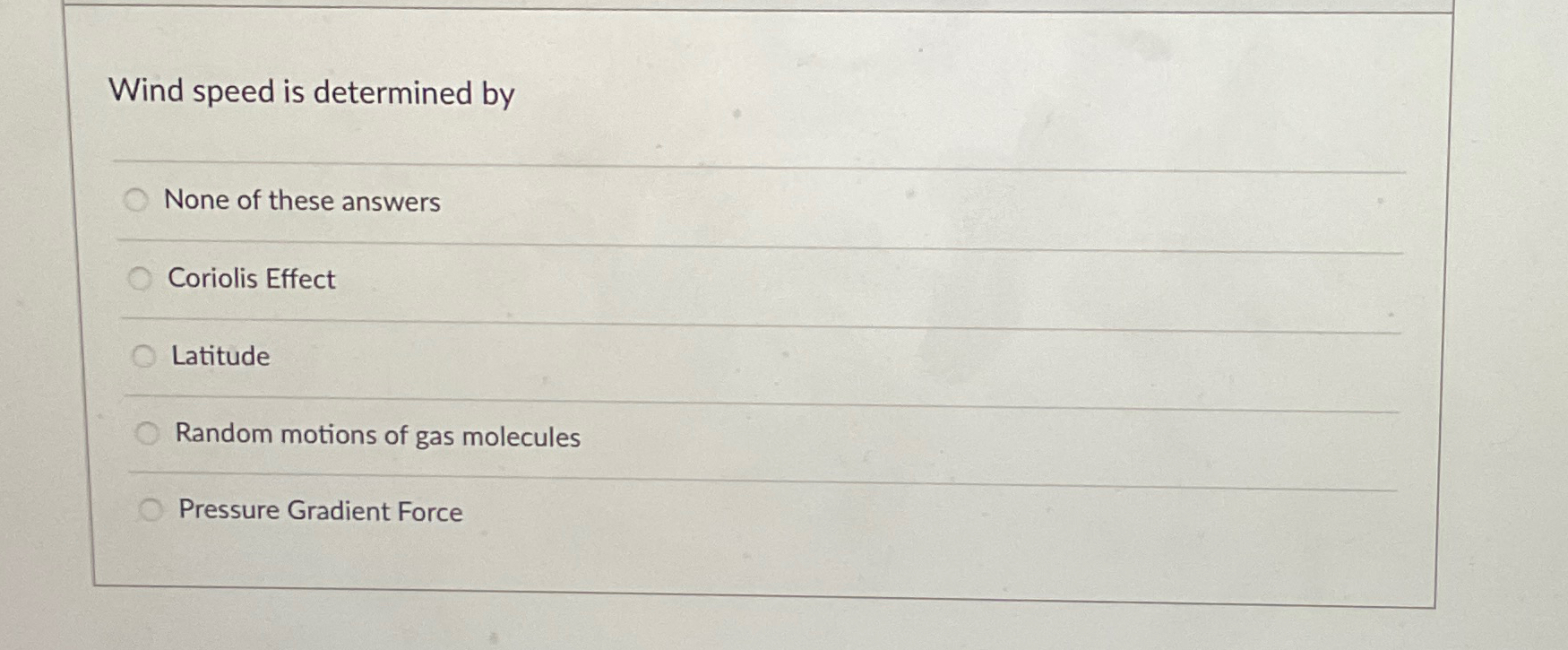 Solved Wind speed is determined byNone of these | Chegg.com