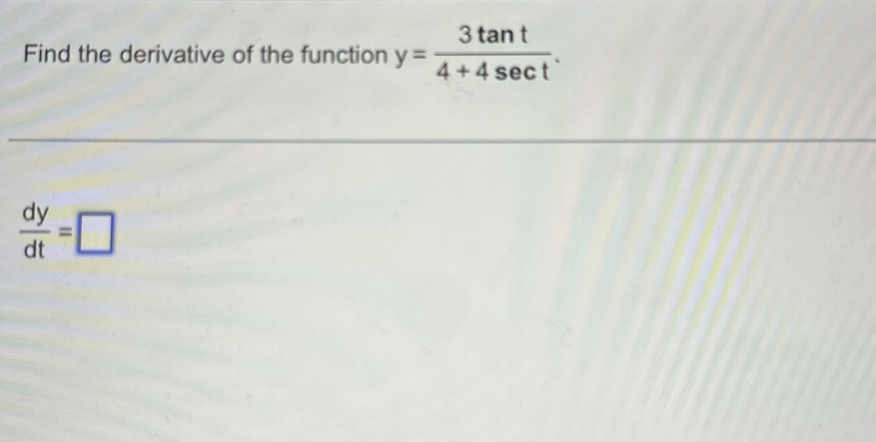 Solved Find the derivative of the function | Chegg.com