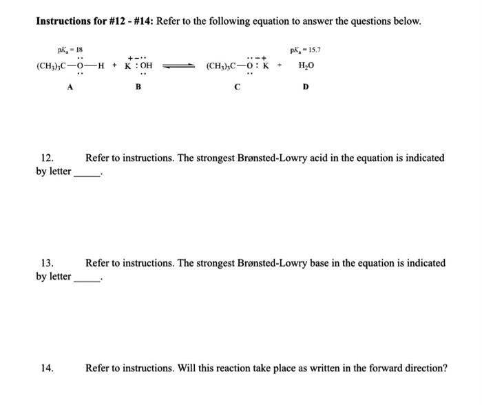 Solved Instructions for \#12 - \#14: Refer to the following | Chegg.com