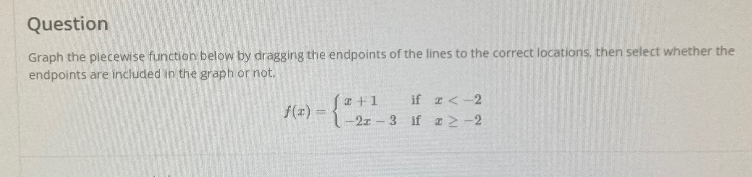 Solved QuestionGraph the piecewise function below by | Chegg.com