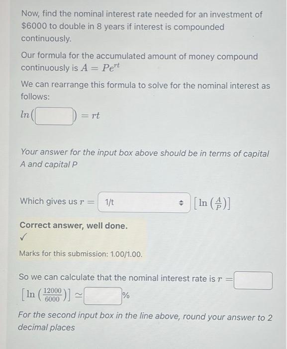 Solved Calculating the Nominal Interest Rate Find the | Chegg.com