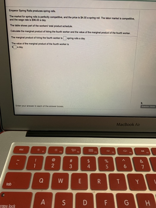 Solved Emperor Spring Rolls produces spring rolls. The | Chegg.com