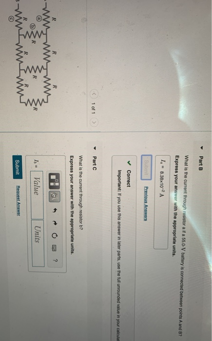 Solved Part C What Is The Current Through Resistor B