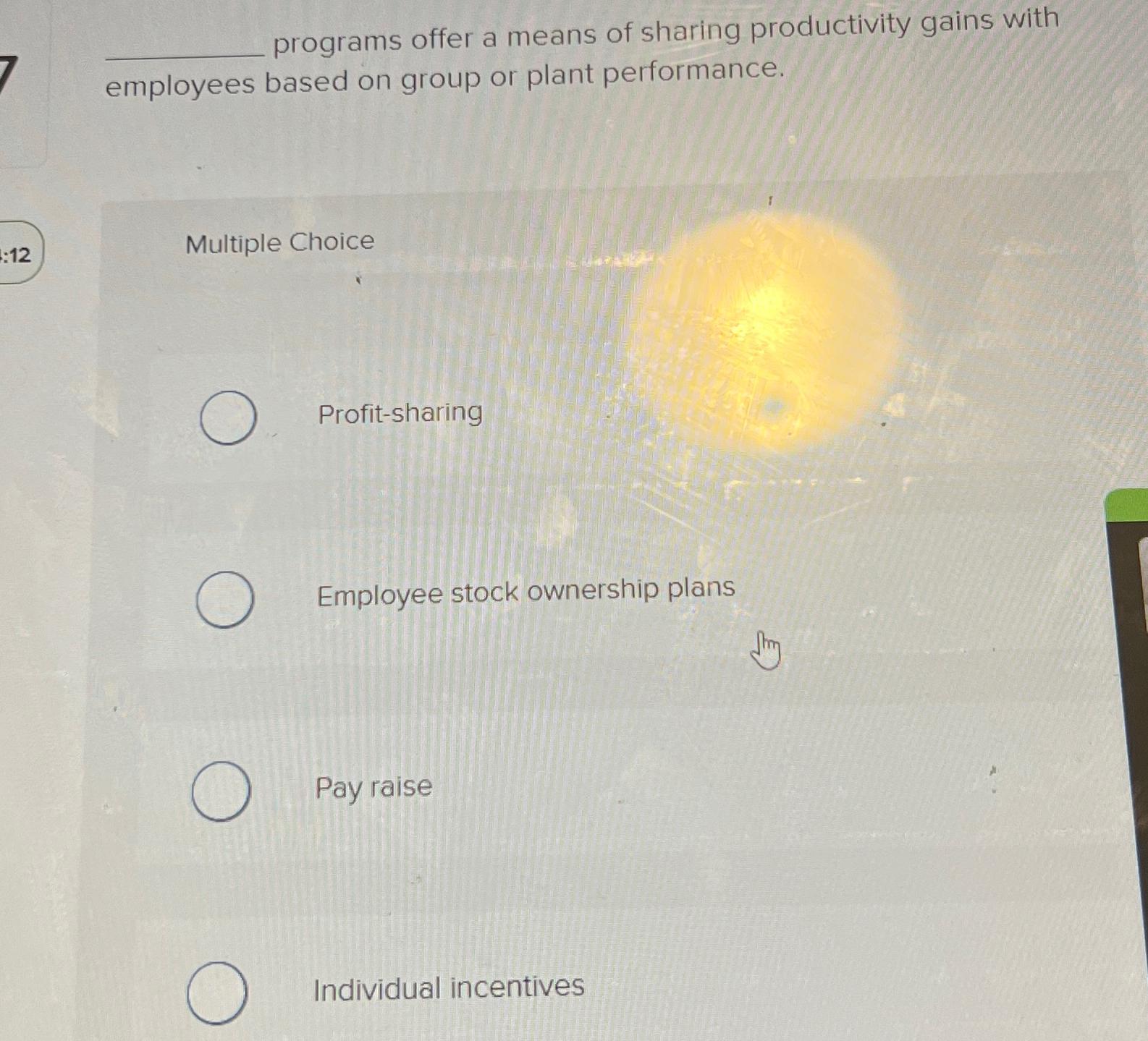 Solved programs offer a means of sharing productivity gains | Chegg.com