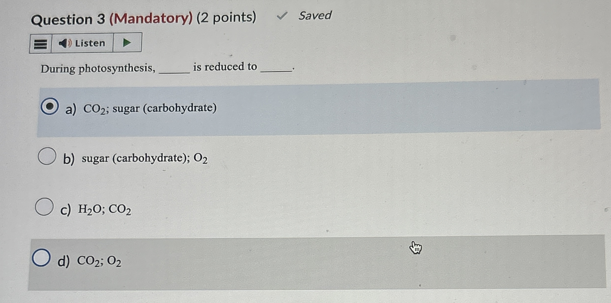 Solved Question 3 (Mandatory) (2 ﻿points) | Chegg.com