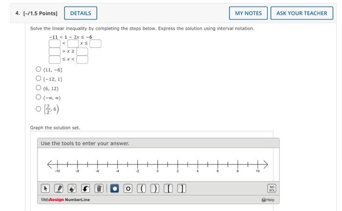 Solved Solve the linear inequality by completing the steps | Chegg.com