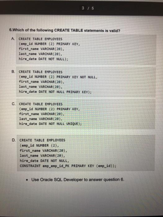 Solved LAB Exercise 1: Using DDL Statements to Create and | Chegg.com
