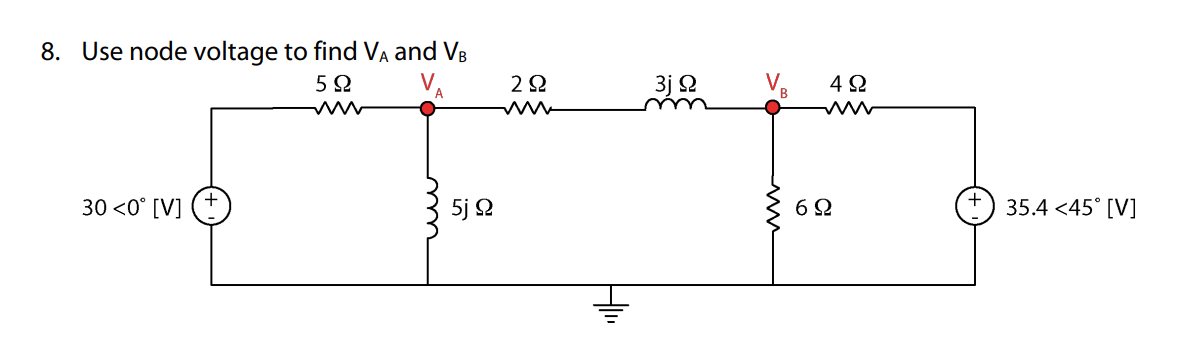 Solved Use node voltage to find VA ﻿and VB | Chegg.com