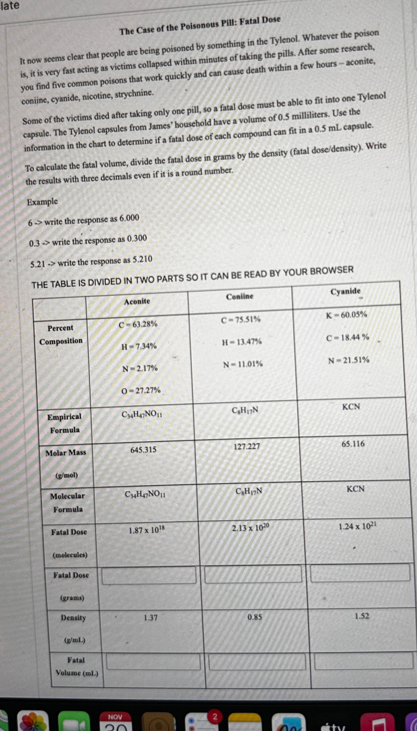 Solved lateThe Case of the Poisonous Pill: Fatal DoseIt now | Chegg.com