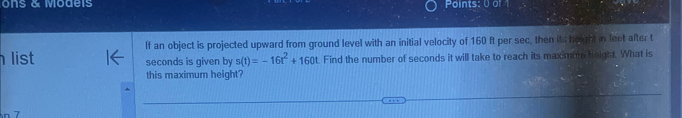 Solved listIf an object is projected upward from ground | Chegg.com