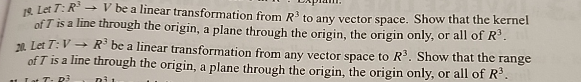 Solved Let T:R3→V ﻿be a linear transformation from R3 ﻿to | Chegg.com