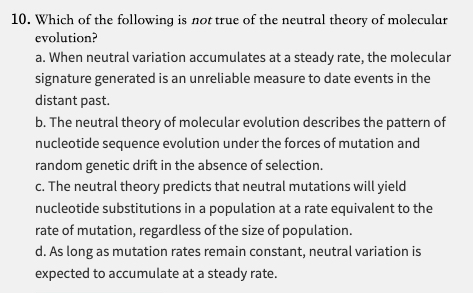 Solved Which of the following is not true of the neutral | Chegg.com