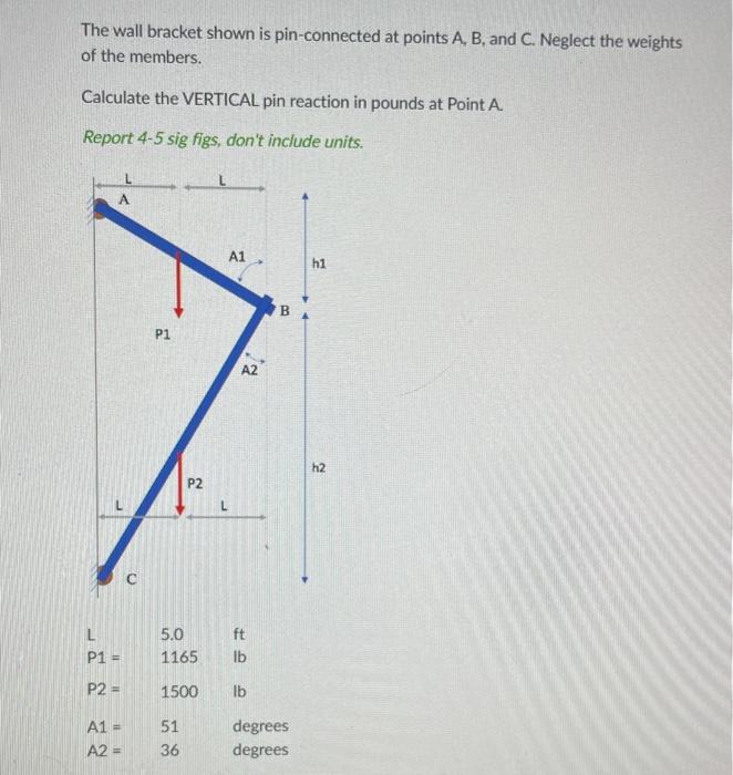 Solved vert pin reaction at point ahint external equilibrium | Chegg.com