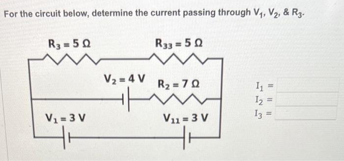 Solved For the circuit below, determine the current passing | Chegg.com