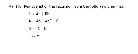 Solved 4) (10) Remove all of the recursion from the | Chegg.com
